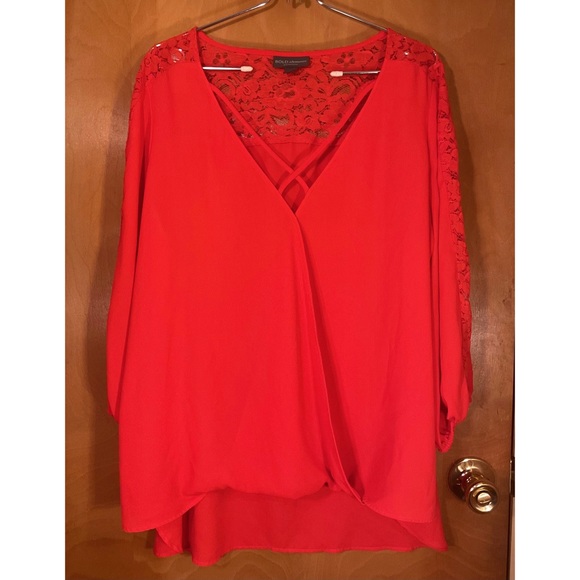BOLD elements | Tops | Bold Elements Red Blouse | Poshmark